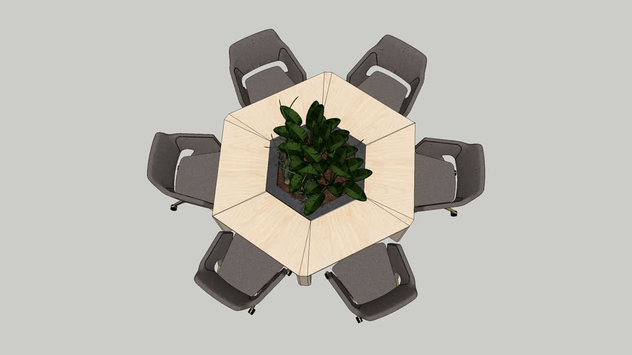 Hexagonal desk unit | 3D Warehouse