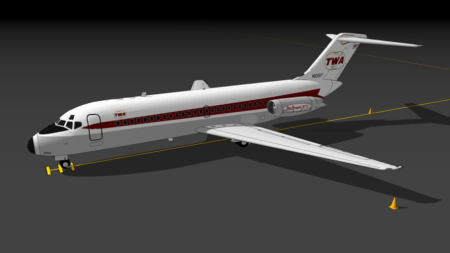 TWA - Trans World Airlines Douglas DC-9-14 (1967) | 3D Warehouse