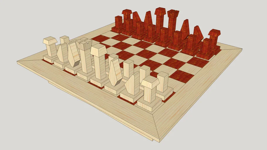 Timber Chess set (basic) | 3D Warehouse