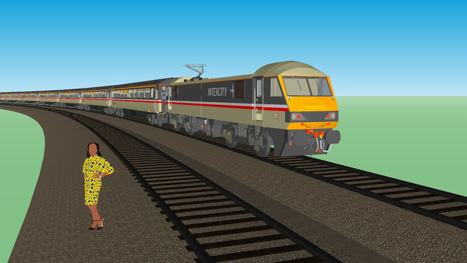 BRITISH TRAIN INTERCITY 125 WITH PASSENGER CARS MK3 ENEROTH RAIL ROAD ...