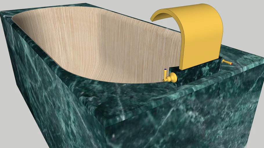 Bath with Gold fountain spout | 3D Warehouse