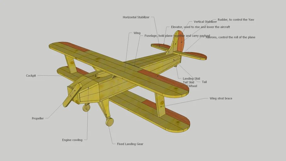 Bi plane, Paddle Pop stick | 3D Warehouse