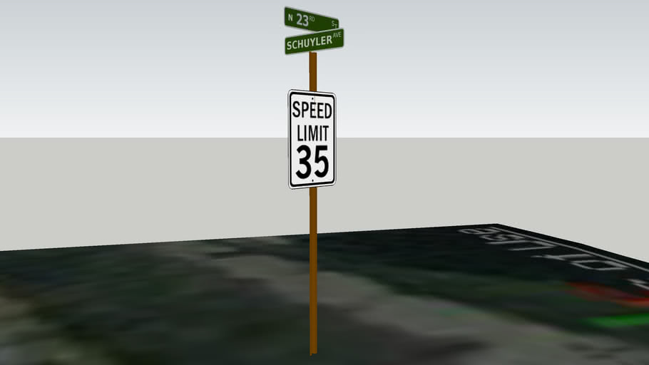 Street Name Sign / Speed Limit Sign | 3D Warehouse