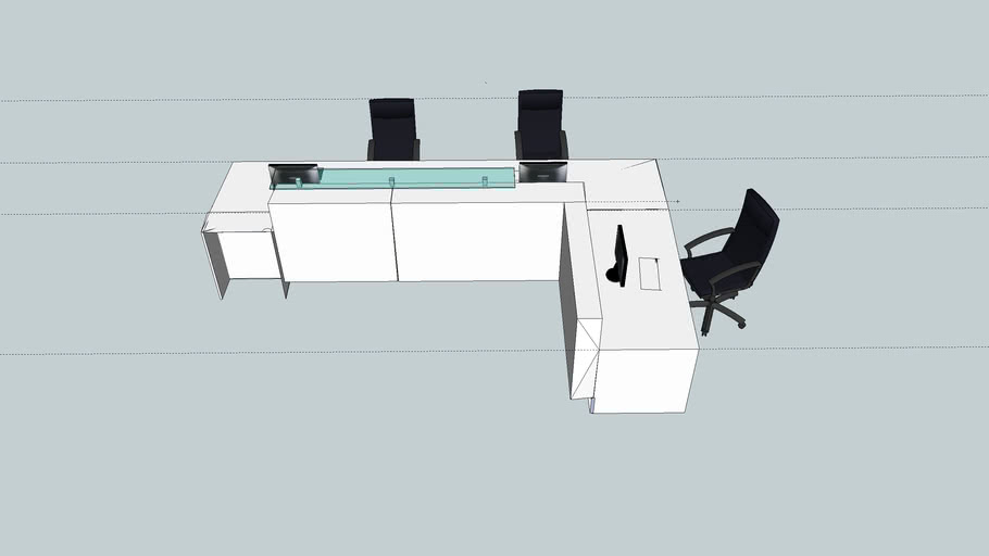 L Shaped Reception desk | 3D Warehouse