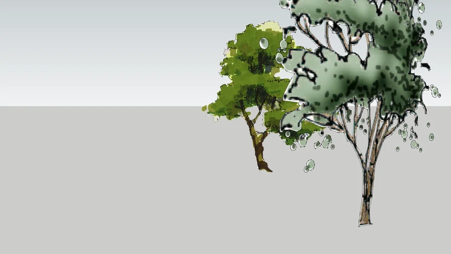 2D Tree - Watercolour | 3D Warehouse