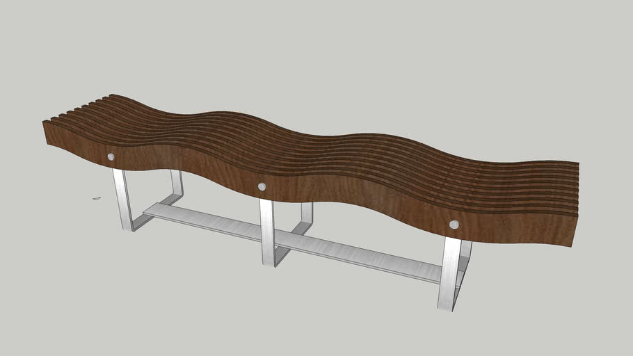 wavy wooden bench | 3D Warehouse
