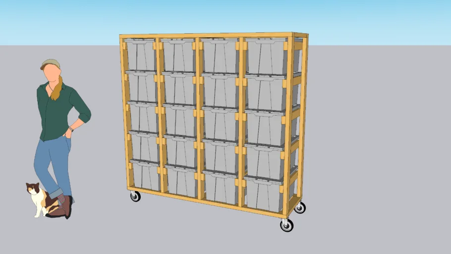 Mobile storage for plastic boxs | 3D Warehouse