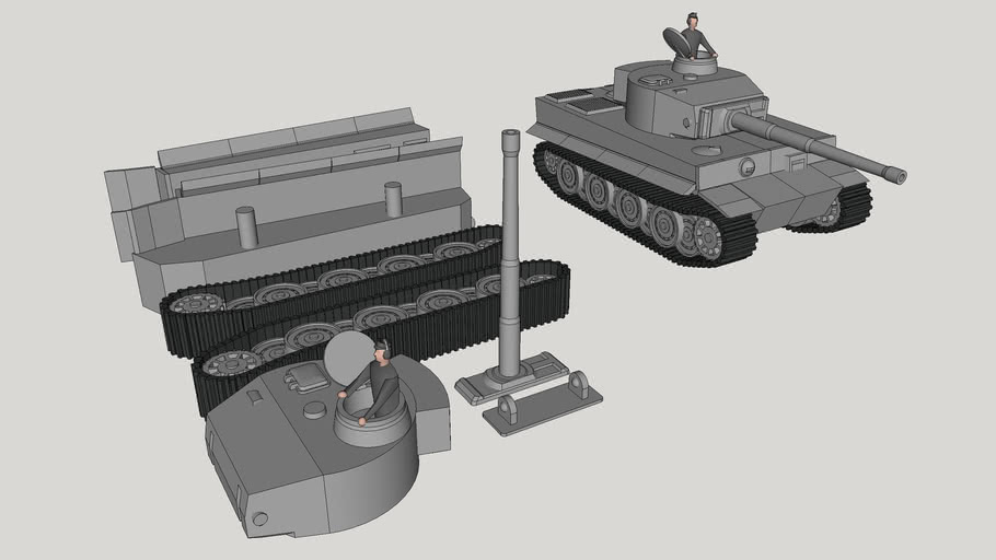 German Tiger-1 tank scale 1:72 - 3D-printing kit | 3D Warehouse