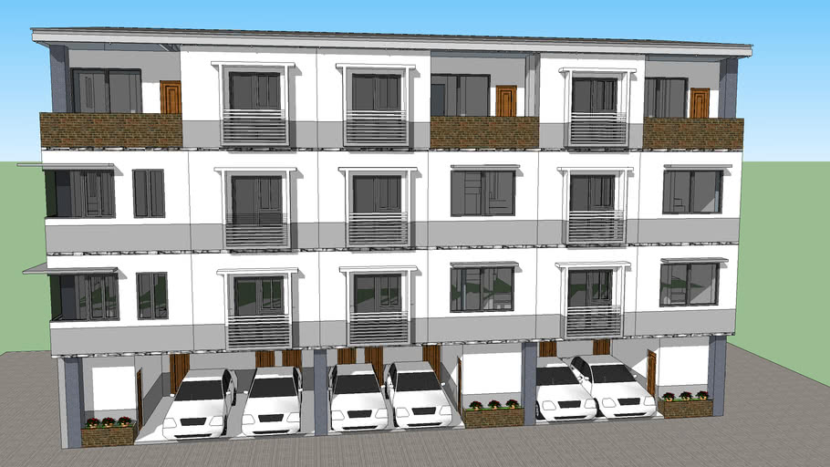 3 Unit 4 Storey Apartment | 3D Warehouse