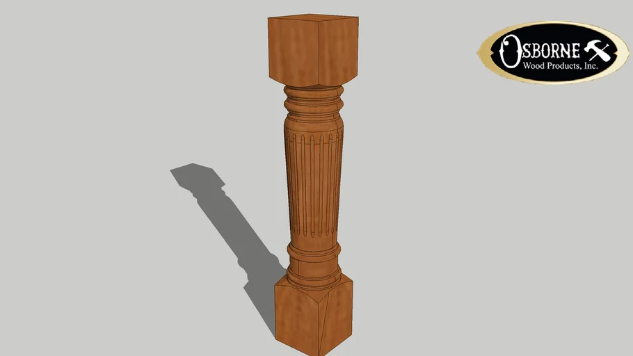 Large Fluted Islander Leg (34-1/2' x 6') | 3D Warehouse