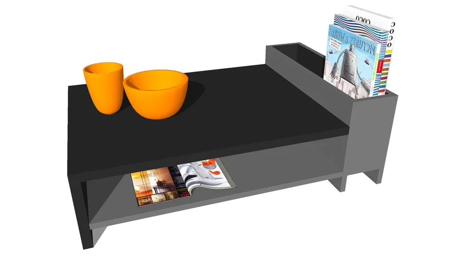 CENTRE TABLE+BOOKS+TABLE+SIDE TABLE+POTS+MODERN | 3D Warehouse