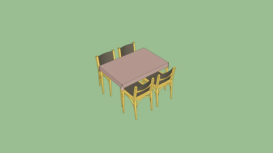 Table avec 4 chaises par FAFA | 3D Warehouse