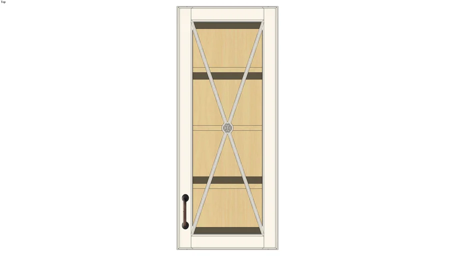 Wall Single Door 36H with Classic Mullion Antiquity Glass Insert | 3D ...