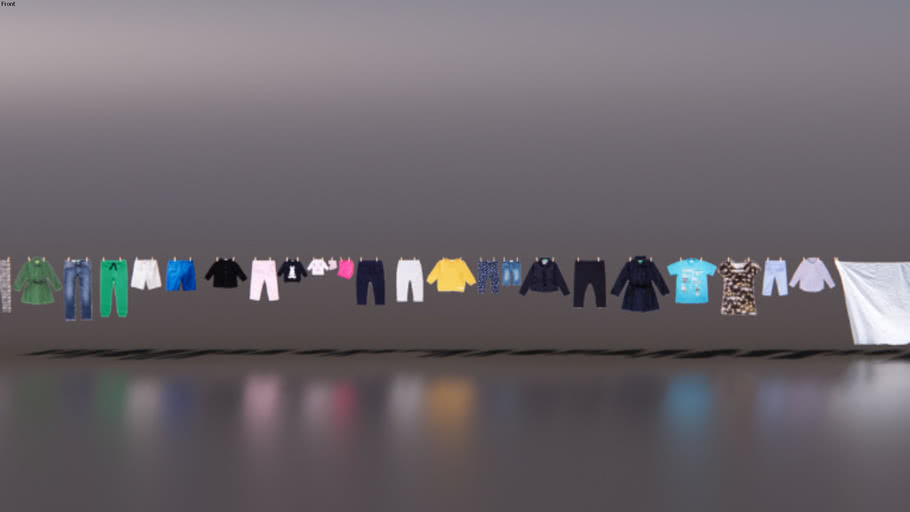 Clothes on Clothesline | 3D Warehouse