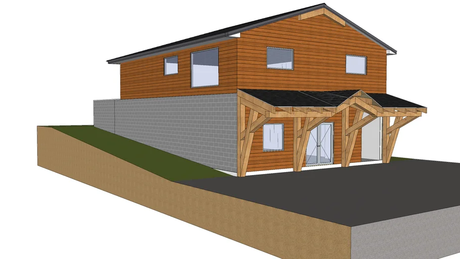 Commercial Timber Frame Entrance | 3D Warehouse