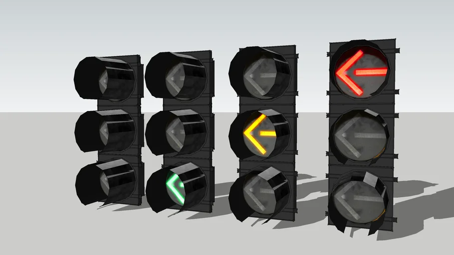 Duralight Left Turn Traffic Signals | 3D Warehouse