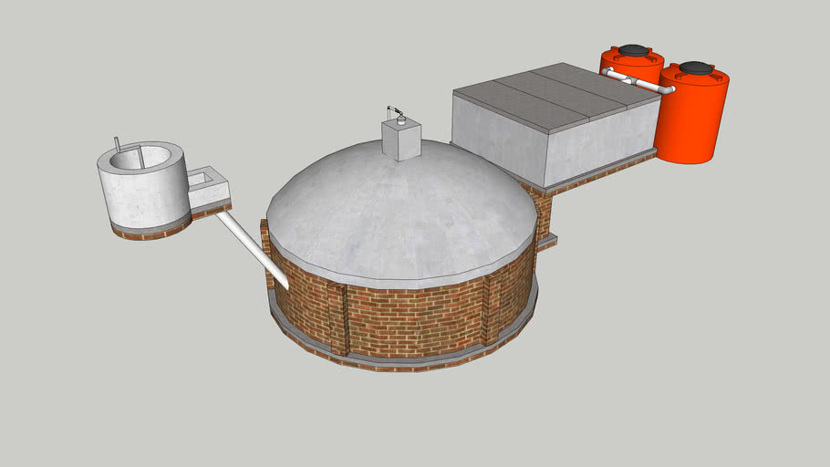 IDBP Biogas Digester 12 m3 Size | 3D Warehouse