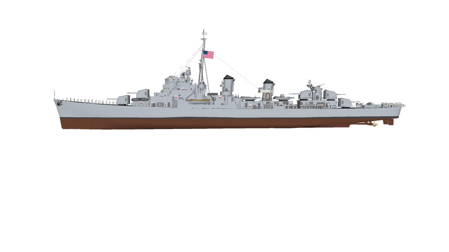 WW2+US+NAVY+ESCORT+DESTROYER+USS+MELVIN+FLETCHER+CLASS+1945 | 3D Warehouse