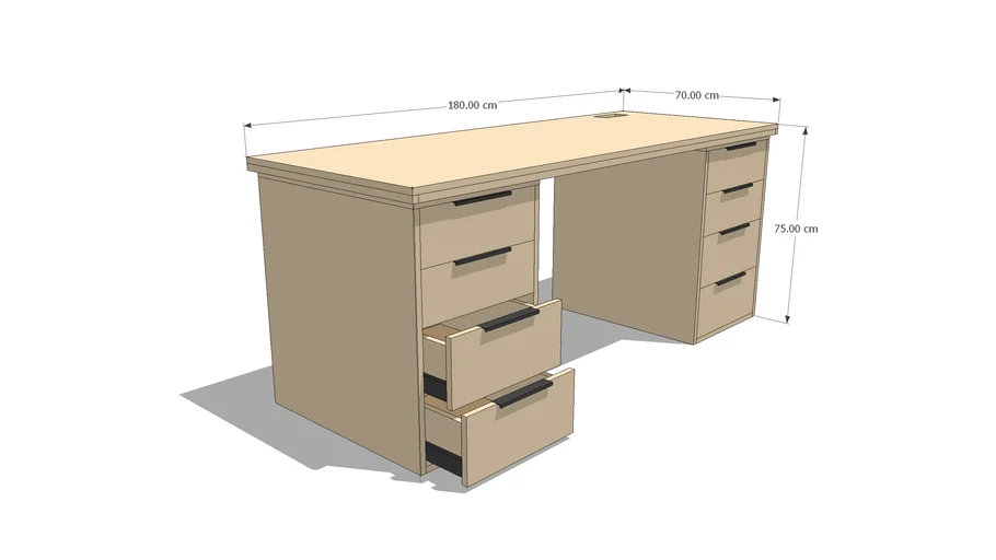 Meja Komputer V3 | 3D Warehouse