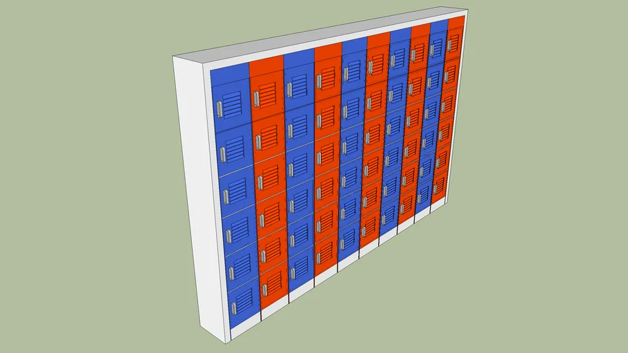 10 Tower Six Tier Locker Unit | 3D Warehouse