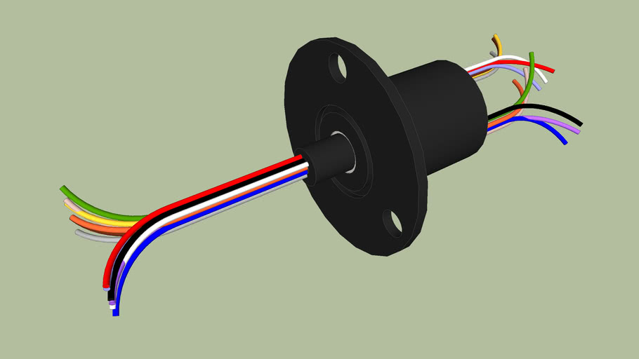 Slip Ring with Flange - 22mm diameter, 12 wires, max 240V @ 2A | 3D ...