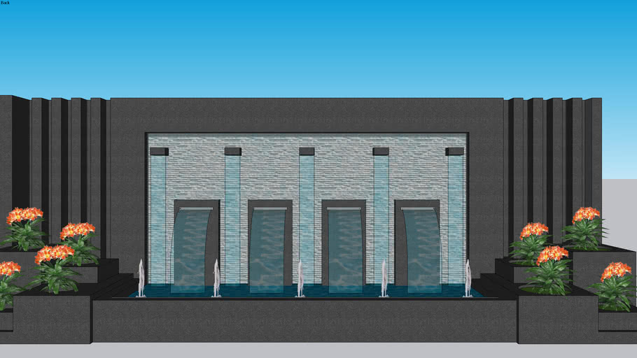 Waterfall on main road | 3D Warehouse