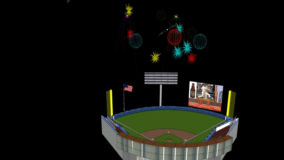 Baseball Stadium With fireworks | 3D Warehouse
