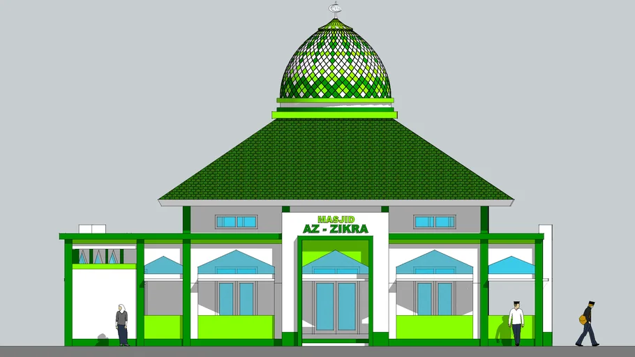 masjid 19m x 14m | 3D Warehouse