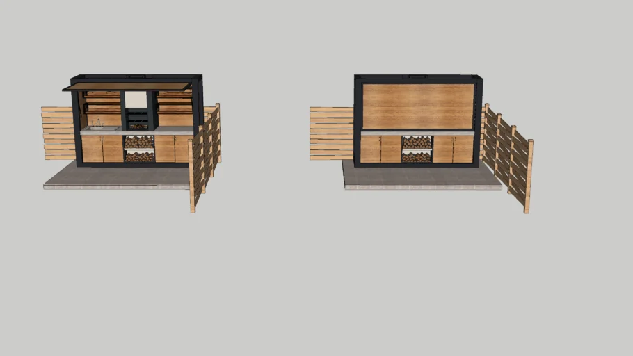 outdoor kitchen open and closed | 3D Warehouse