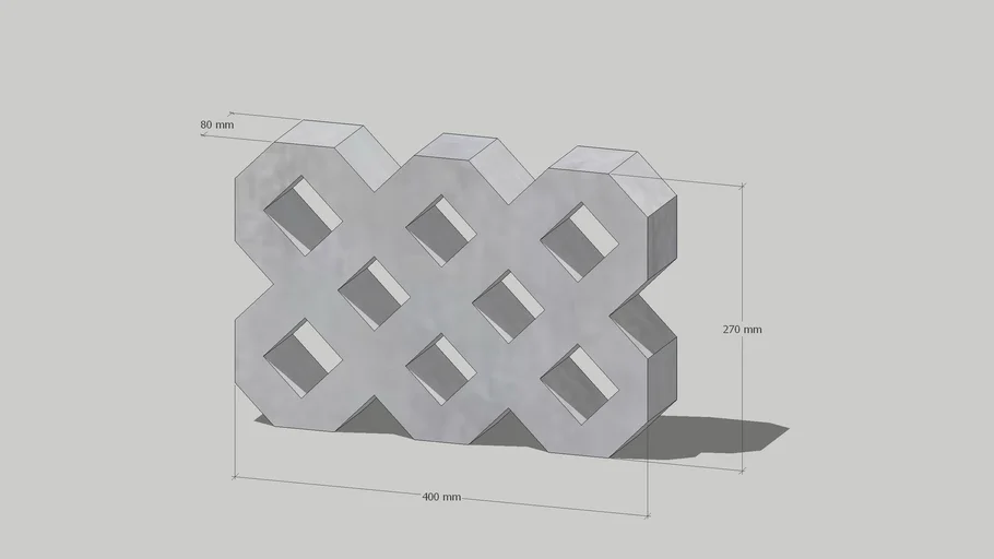 concrete block 400x270x80 | 3D Warehouse