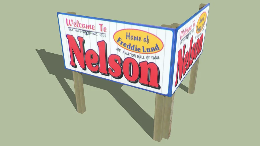 Welcome Sign Nelson, Minnesota | 3D Warehouse