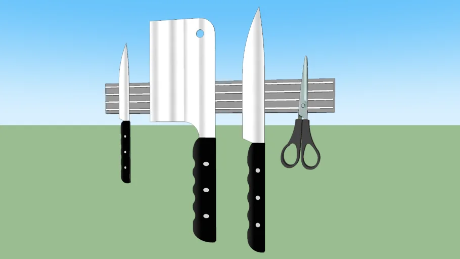 knife rack with scissors | 3D Warehouse