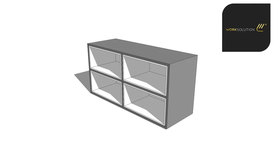 1,40x0,50 - Armário Nicho - 4 Nichos - Linha Linear | 3D Warehouse