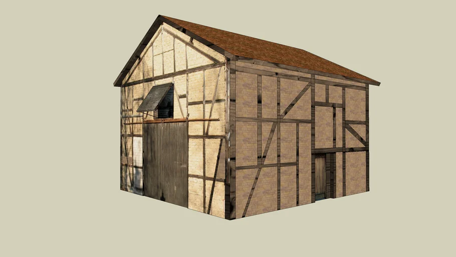 A timber frame barn | 3D Warehouse