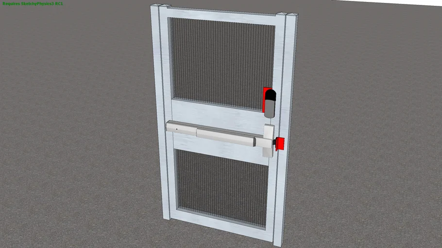 Metal Gate with Electrical Panic Device | 3D Warehouse
