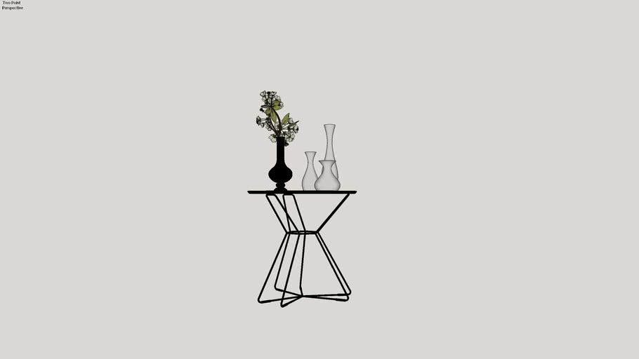 side table with deco | 3D Warehouse