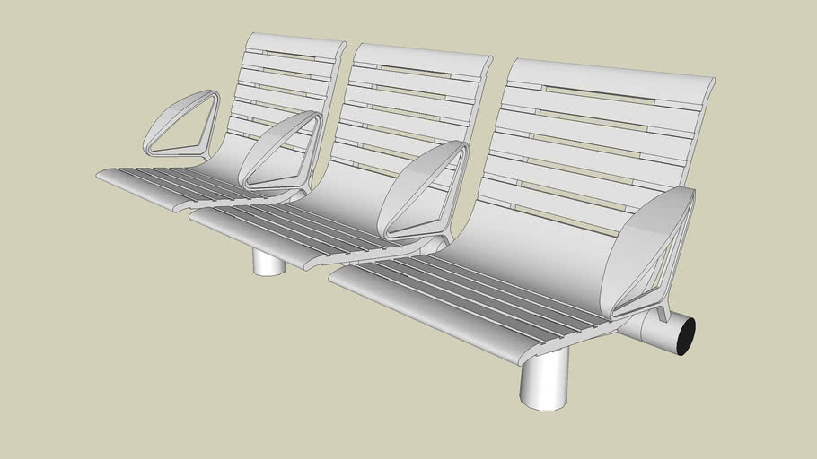 Forms+Surfaces Tecno RS Seating, three backed seats, angled armrests ...