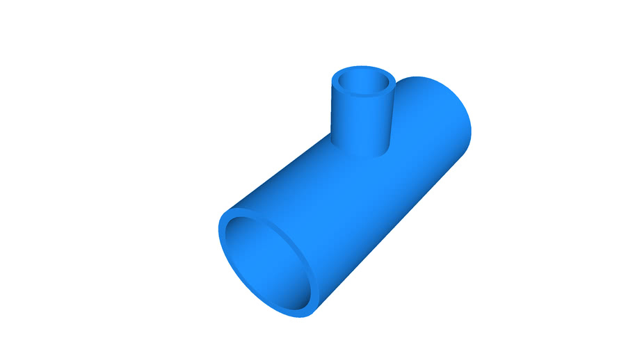 Tee Reduce PVC 40 x 18 x 40mm | 3D Warehouse