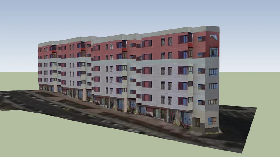 Edificio rojo y beige la minilla | 3D Warehouse