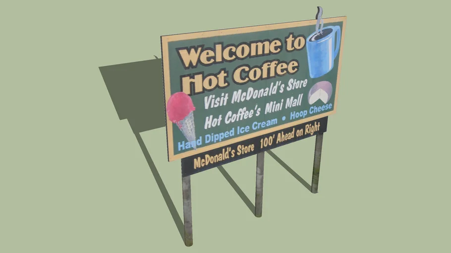 Welcome Sign Hot Coffee, Mississippi | 3D Warehouse