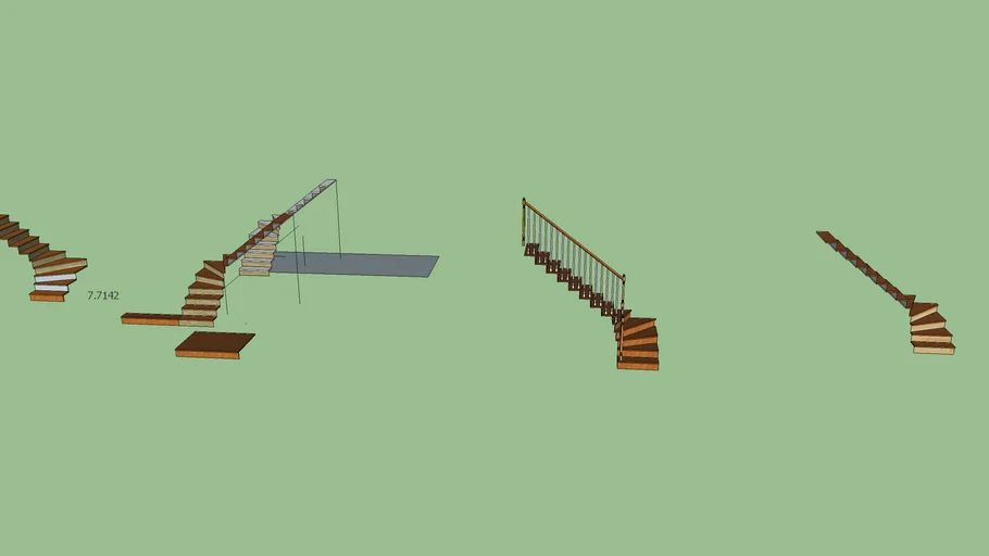 stairs with railing | 3D Warehouse
