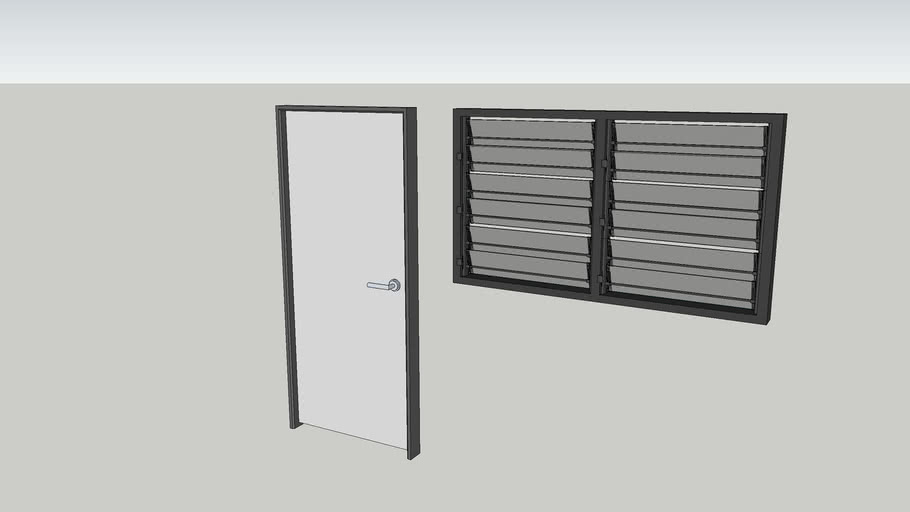DOOR+WINDOW NAKO+LOUVERS WINDOW | 3D Warehouse