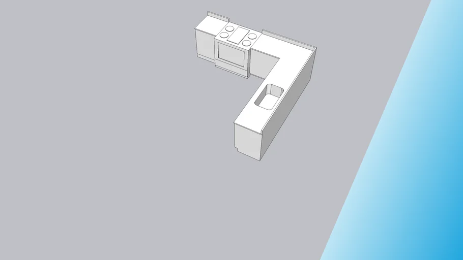 Kitchen Cabinet L-shape layout | 3D Warehouse