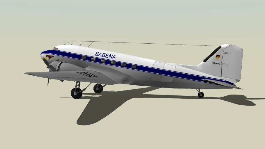 SABENA Douglas DC-3 | 3D Warehouse