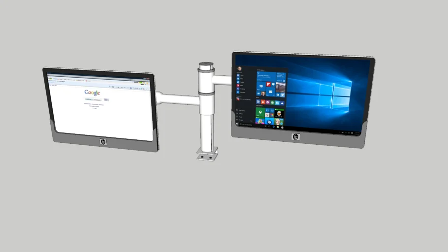 double monitor arm | 3D Warehouse