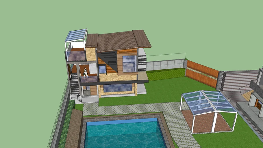 2 storey house design with mezzanine | 3D Warehouse
