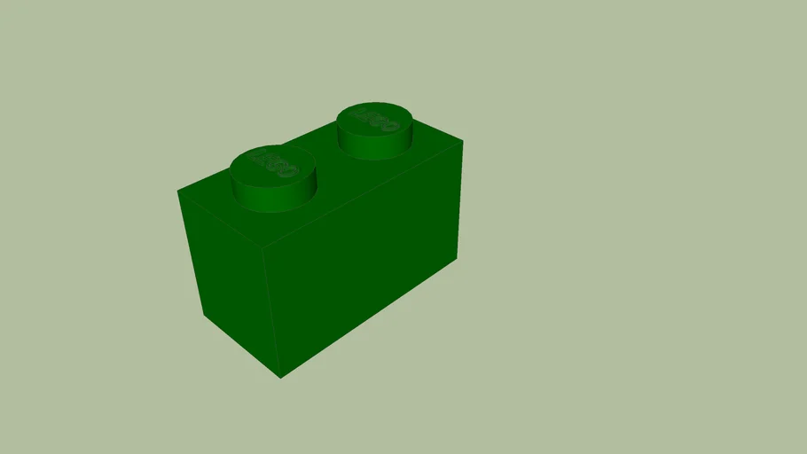 2x1 Lego brick (Dark Green) | 3D Warehouse