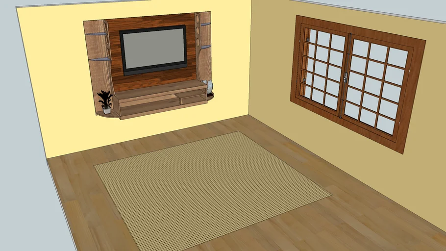 Sala com painél de MDF | 3D Warehouse