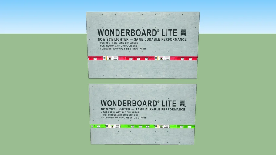 Wonderboard 5x3x7/16 | 3D Warehouse