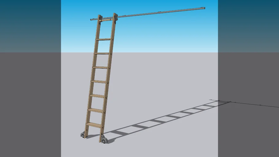Quiet Glide Rolling Ladder - 101in | 3D Warehouse